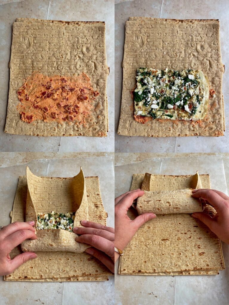 Spinach Feta Egg White Wrap - thechowdown